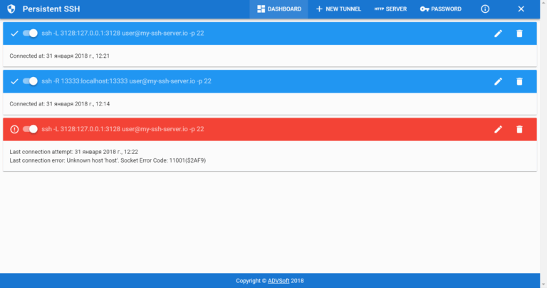 Persistent SSH – SSH tunnel manager for Windows